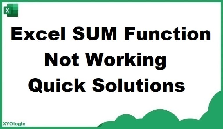 Excel SUM Function Not Working How To Fix